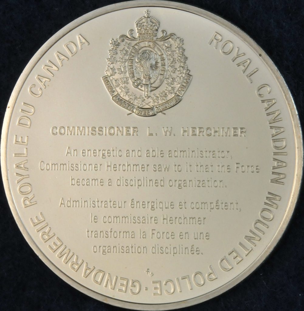 RCMP Centennial Commissioner L W HERCHMER | Challengecoins.ca