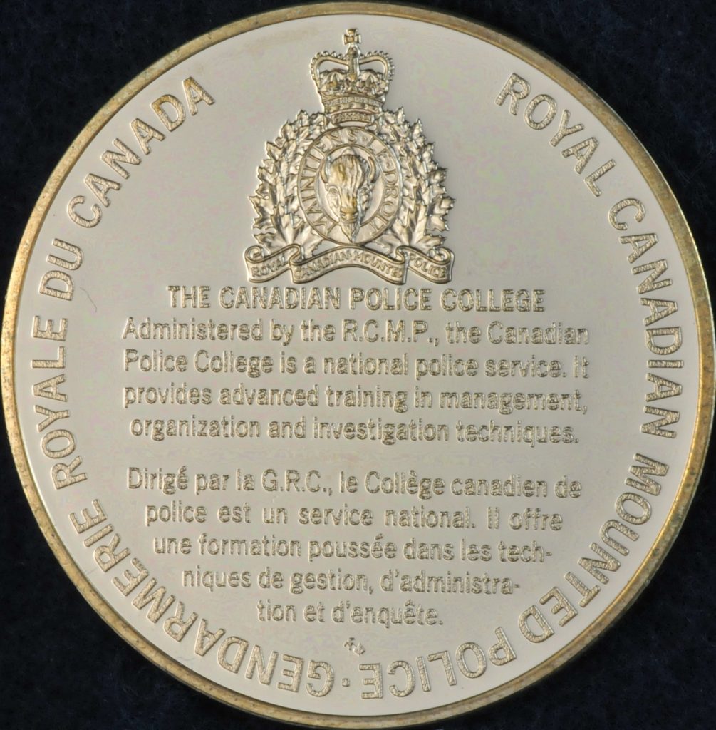 RCMP Centennial The Canadian Police College | Challengecoins.ca
