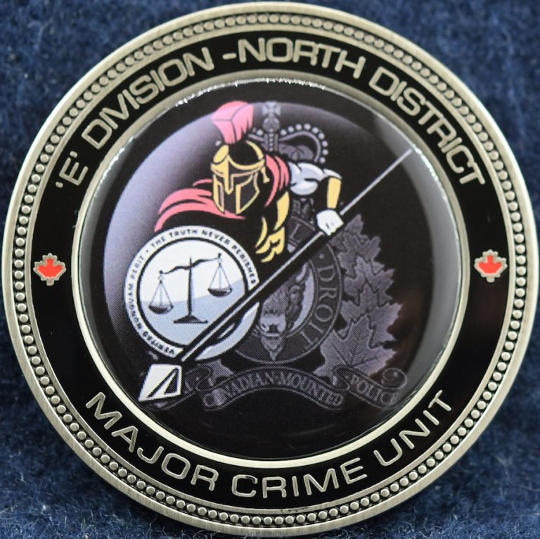 RCMP E Division Major Crime Unit North District Gold | Challengecoins.ca