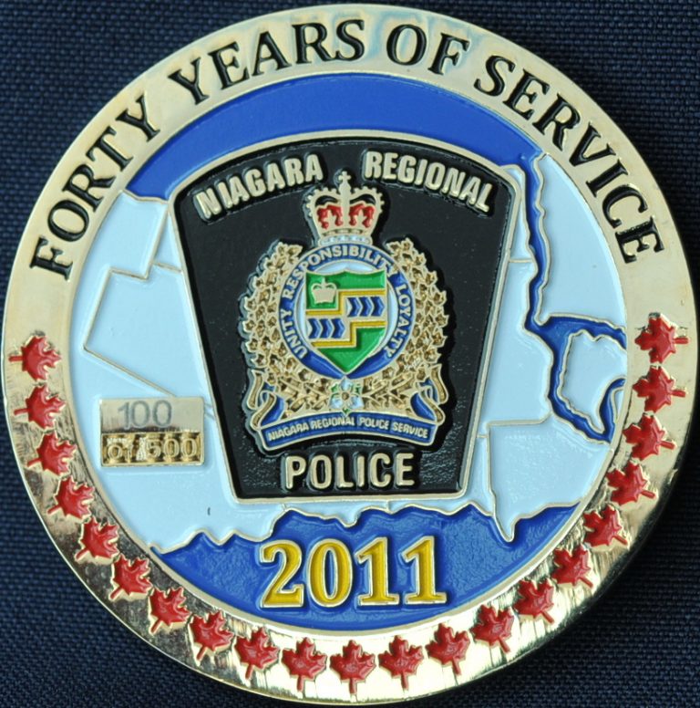 Niagara Regional Police 40 years of service | Challengecoins.ca