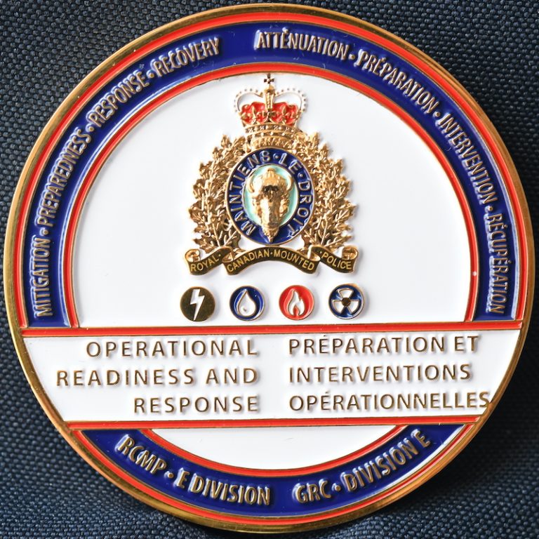 RCMP E Division Operational Readiness and Response | Challengecoins.ca